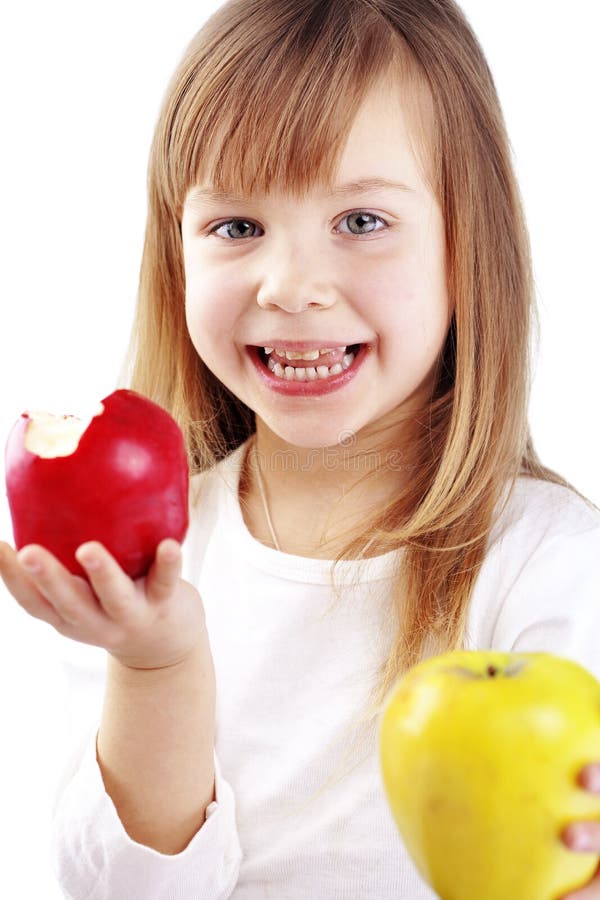 Child with apples stock photo. Image of fruits, smiling - 18583380