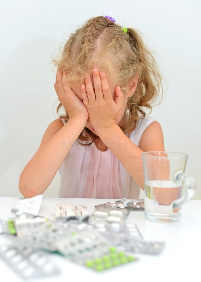 Child ate tablets. stock photo. Image of dose, careless - 43796876