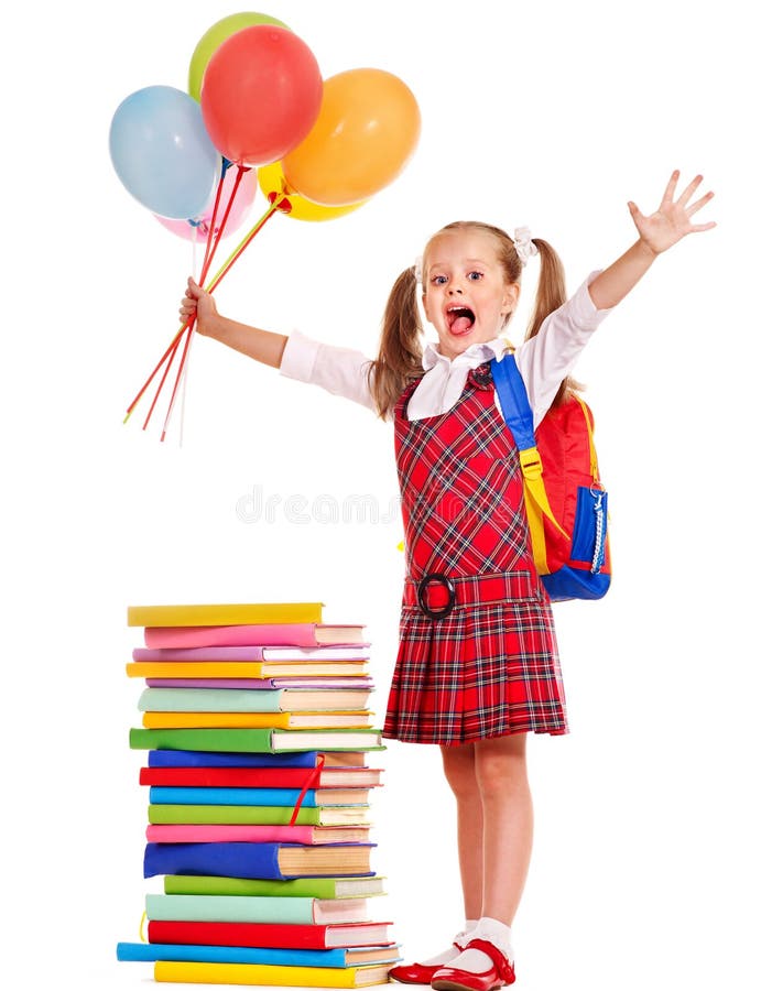 Child with backpack. stock image. Image of child, isolated - 32199695