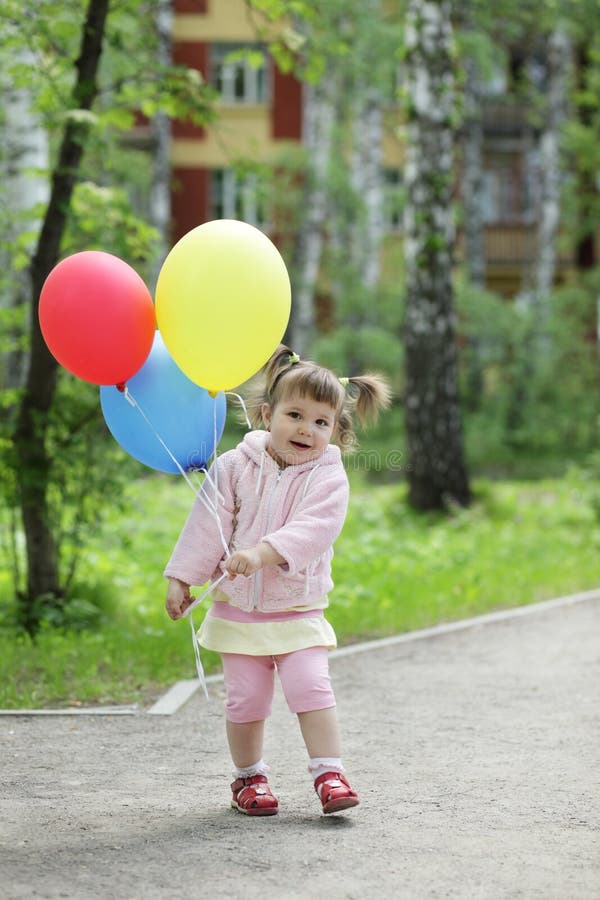 Child with balloon stock image. Image of childhood, carrying - 19745511