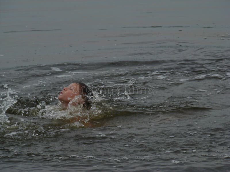 Child is Bathing in the River Stock Photo - Image of enthusiasm, bathed ...