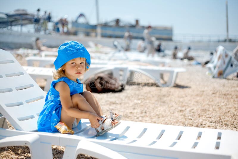Child at beach in summer stock image. Image of girl, nature - 20180575