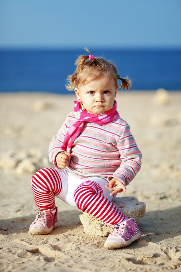 Child at the beach stock photo. Image of childhood, outside - 17732558