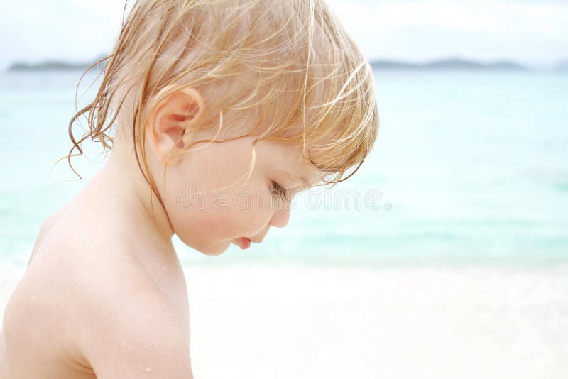 Child on Beach stock image. Image of caucasian, vacation - 39542285
