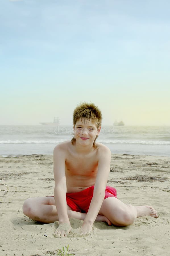 Child on the beatch stock photo. Image of glance, clouds - 20296902
