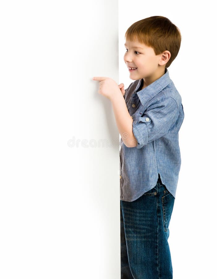 Child behind a board stock image. Image of banner, poster - 22260853