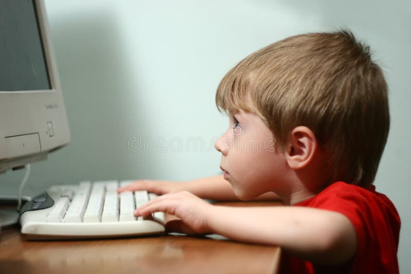 Child and MIDI Keyboard stock image. Image of learning - 6946193