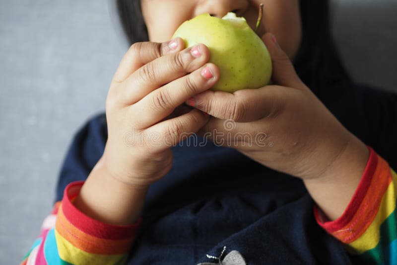 A Child with Big Apple in Hands Stock Photo - Image of childhood, small: 283472004