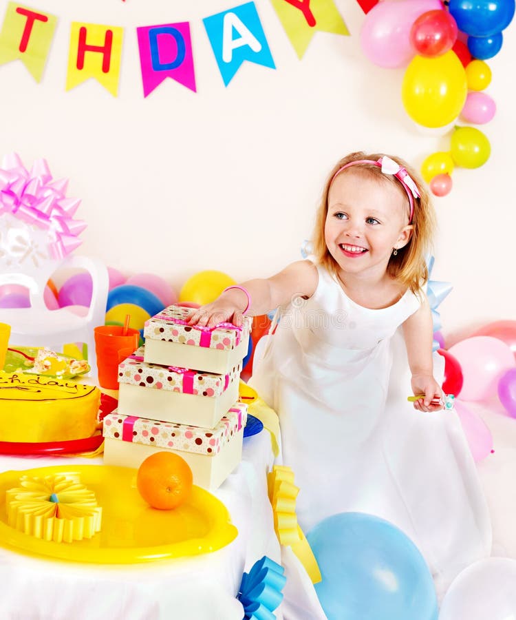 Child birthday party . stock image. Image of fruit, garland - 26141673