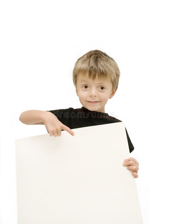 Child and Blank Sign stock photo. Image of happy, sign - 11595910