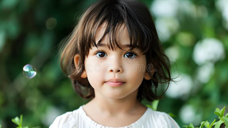 Child Blowing Bubbles the Backyard Child Stock Illustration ...