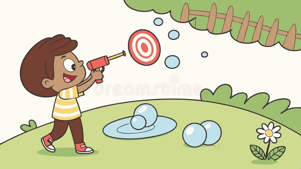 Child Blowing Bubbles, Bubble Play, Outdoor Fun Vector Design ...