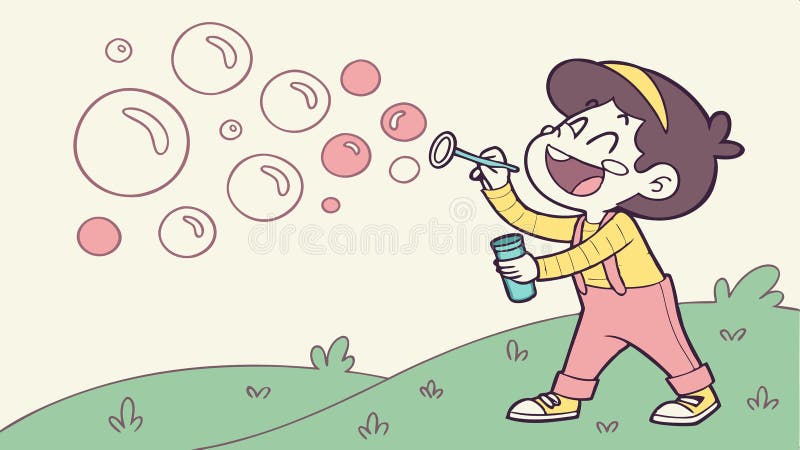 Child Blowing Bubbles with Wand, Bubble Play, Outdoor Activity Fun ...
