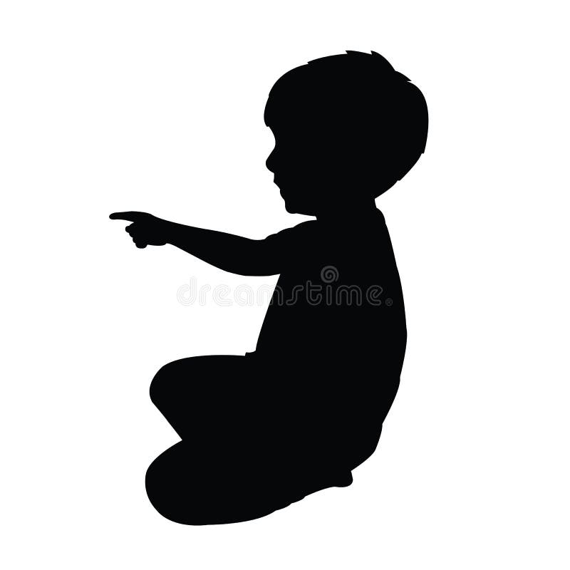 A Child Body Silhouette Vector Stock Vector - Illustration of sitting ...