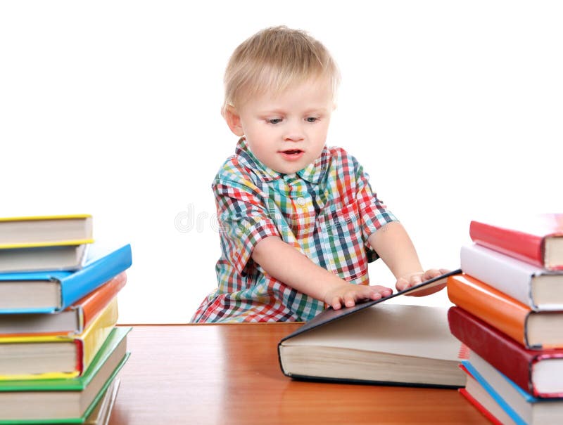 Child with the Books stock photo. Image of kindergarten - 51450812