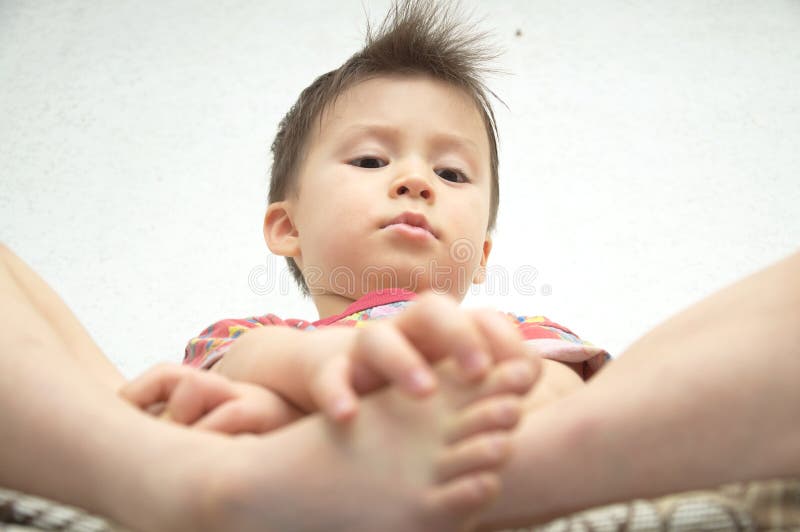 Child, bottom view stock photo. Image of sitting, pose - 49516646
