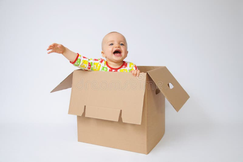 Child in the box stock photo. Image of celebration, dispatch - 10790410