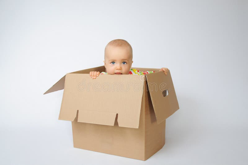 Child in the box stock photo. Image of child, holiday - 10790524