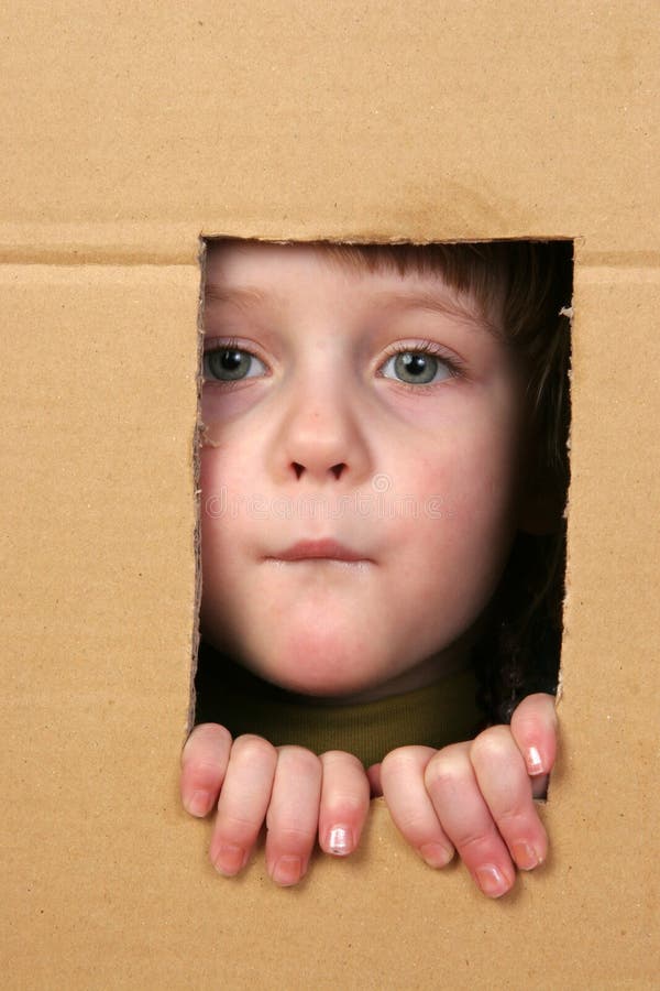 Child in box stock photo. Image of abode, flat, cabin - 4022064