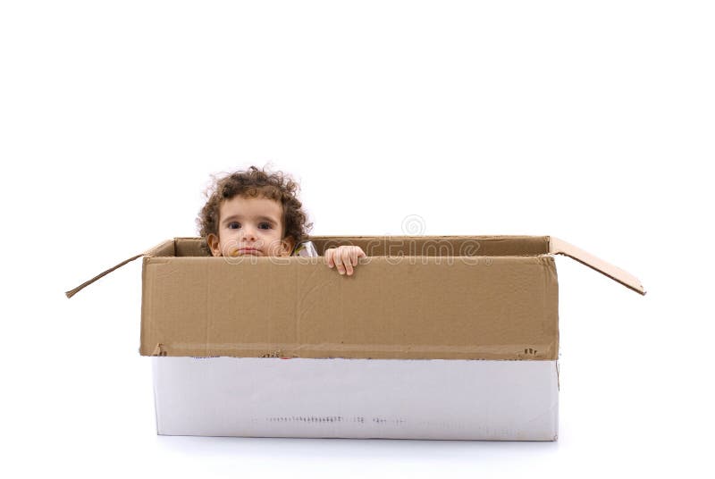 Child in Box stock photo. Image of innocent, smile, business - 9230178