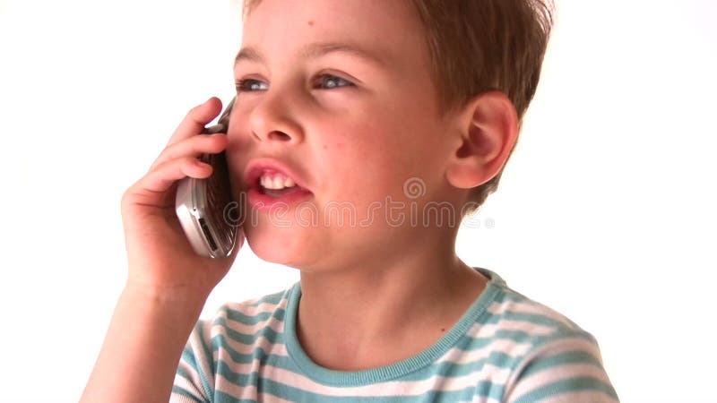 Child boy calls by cell stock footage. Video of male - 320473584