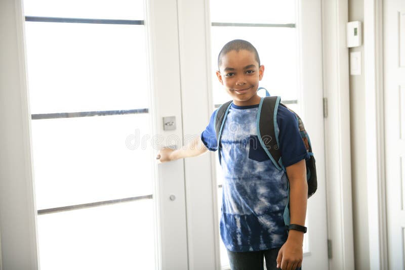 Boy Coming Home From School