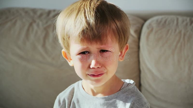Child Boy Crying, Face Close Up Stock Video - Video of irritation ...