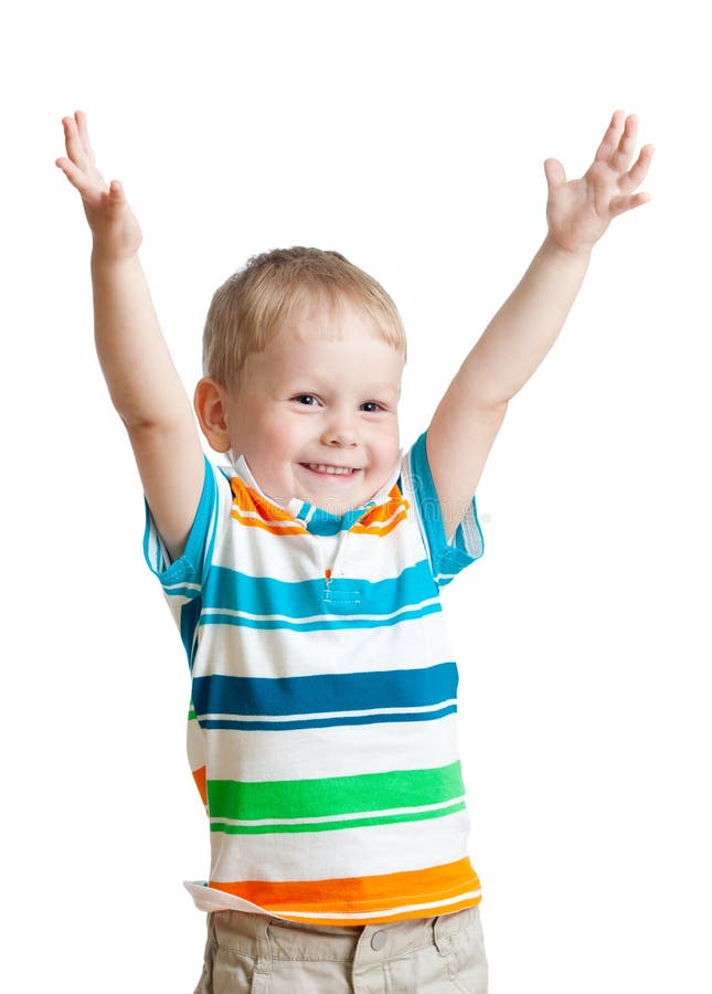 4,752 Boy Hands Up Isolated White Background Stock Photos - Free ...