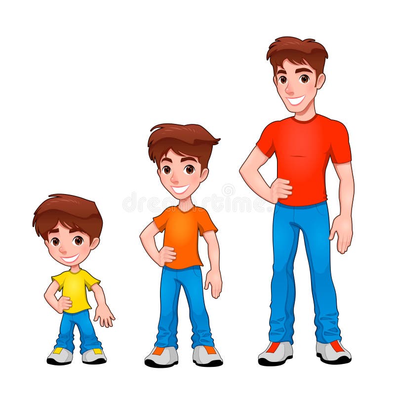 Child, Boy and Man, Description of Age. Stock Vector - Illustration of ...