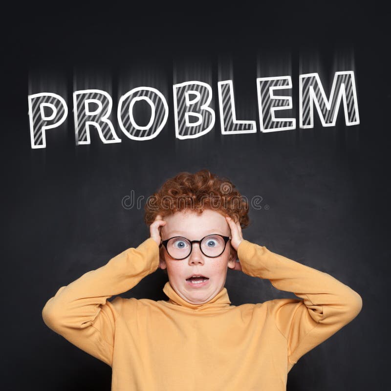 Child Boy and Problem. this is Too Hard Stock Image - Image of ...