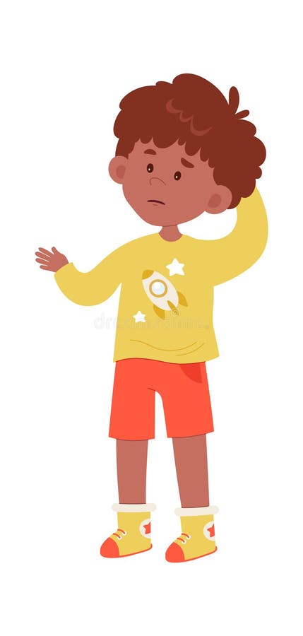 Child Boy Questioning stock vector. Illustration of think - 275525939