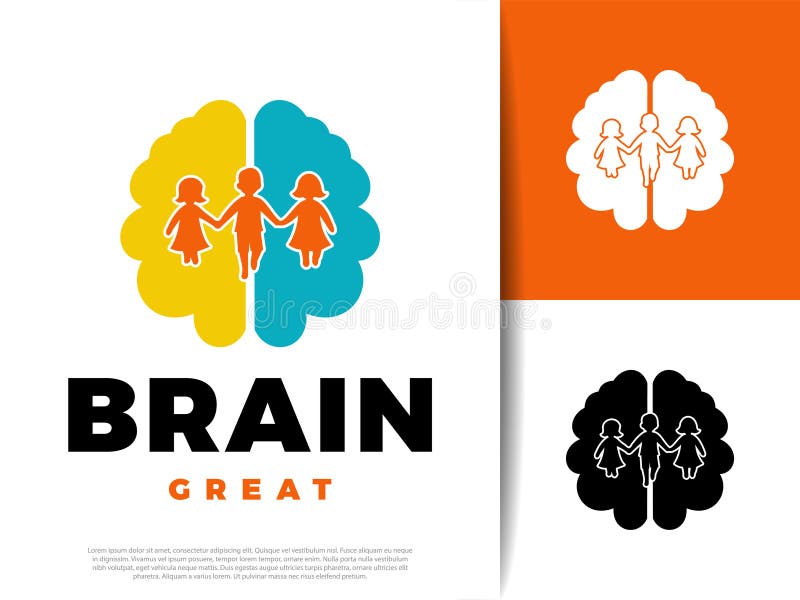 Child Brain Icon, Colorful Vector Illustration of Kids Intelligence and ...