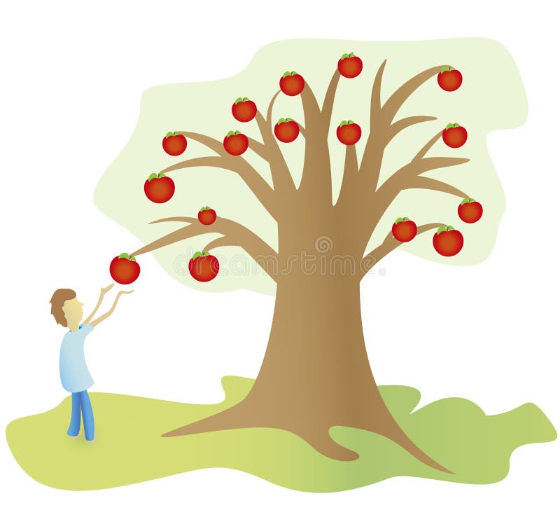 Child breaks an apple stock vector. Illustration of cheerful - 15942243