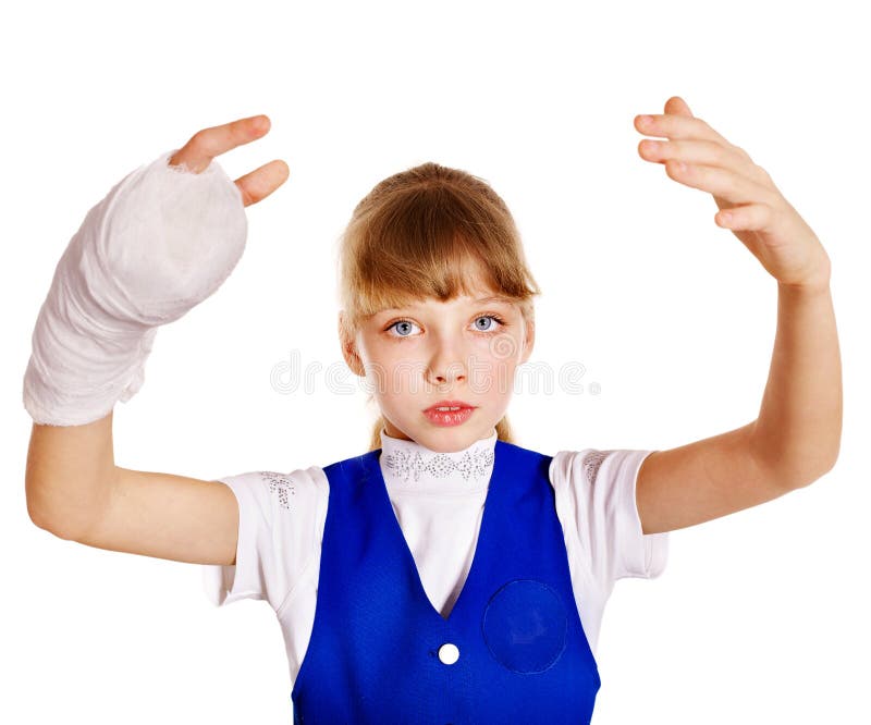 Child with broken arm. stock photo. Image of pain, orthopedic - 32199490