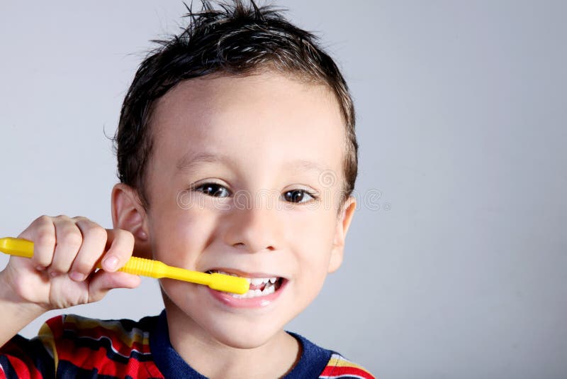 Child brushing stock image. Image of cute, face, dental - 13277947