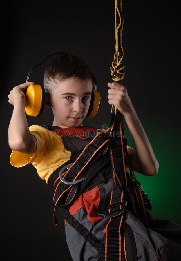 Child the Builder Costume Posing with a Work Tool Stock Image - Image ...