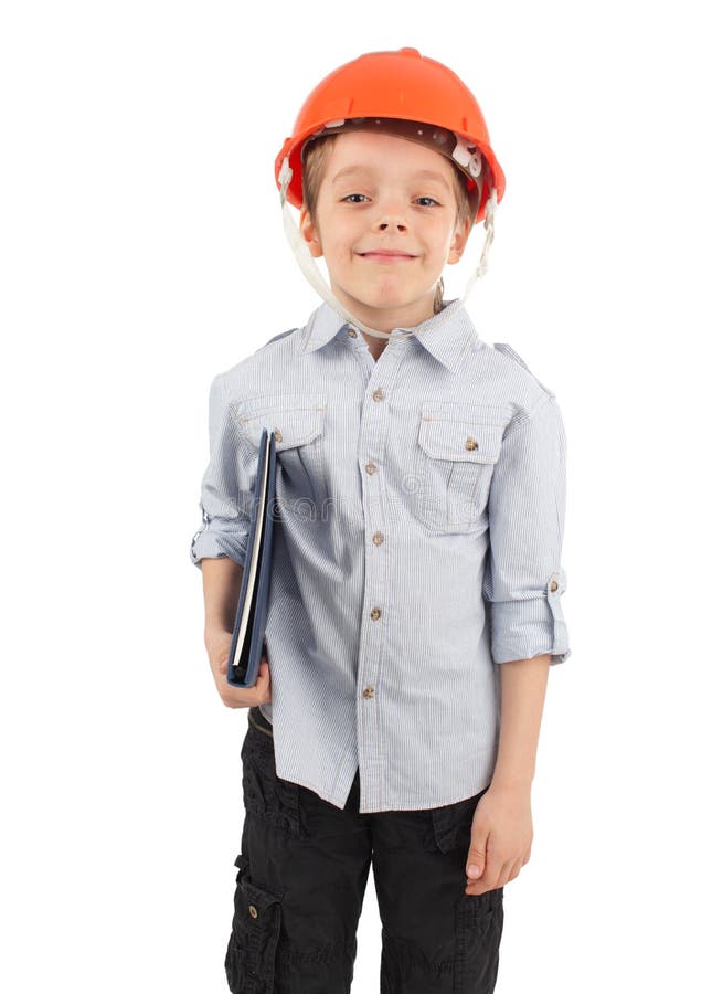 Child in a building helmet stock photo. Image of helmet - 18270560