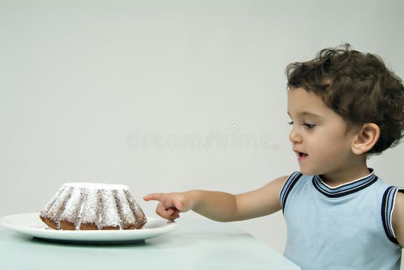 Child and cake stock image. Image of forbidden, birthday - 3501219