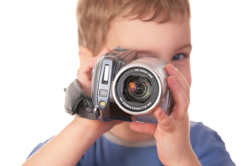 Child with camcorder stock image. Image of equipment, camcorder - 4660491