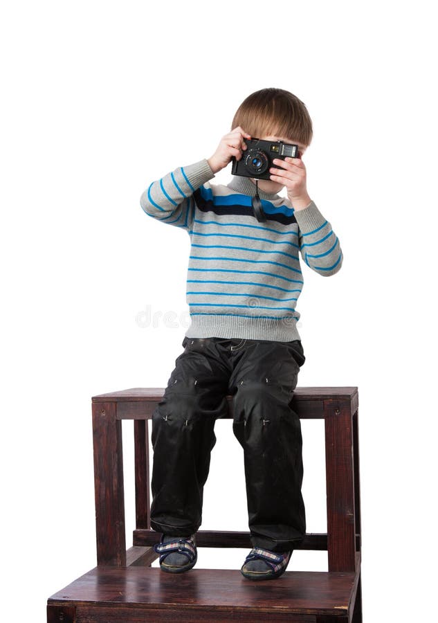 Child with a camera stock photo. Image of studio, paparazzi - 88678002