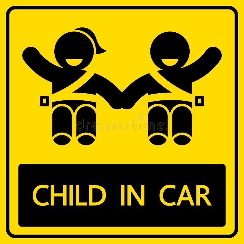 Child in Car Danger Sign and Symbol Vector Stock Vector - Illustration ...