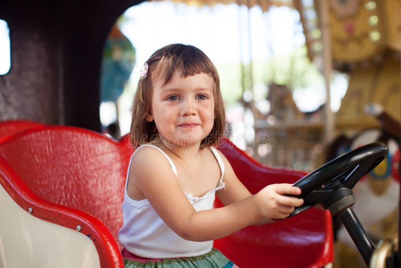 Child in carousel car stock photo. Image of playtime - 33806548
