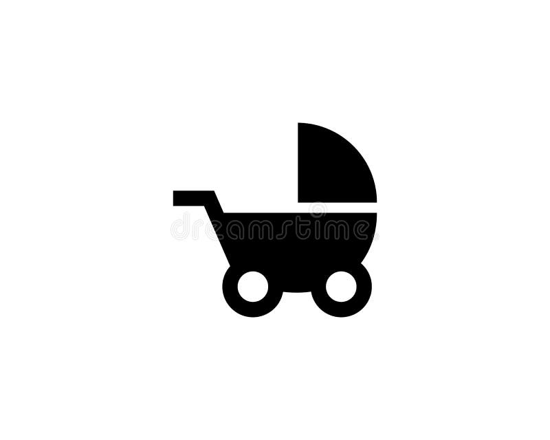 Child Carriage Icon. Pram Sign. Vector on Isolated White Background ...
