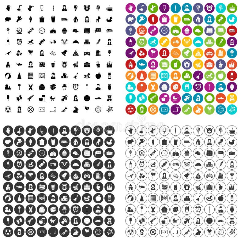 100 Child Center Icons Hexagon Green Stock Vector - Illustration of ...