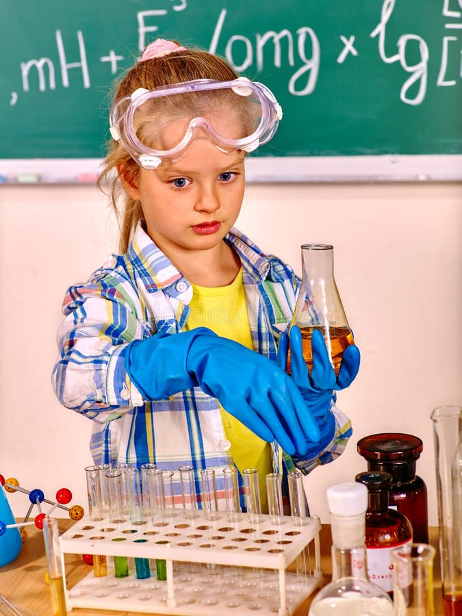 Child in chemistry class stock image. Image of little - 56309453