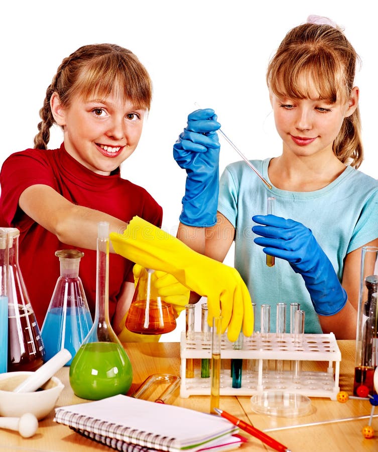 Child in chemistry class. stock image. Image of childhood - 34070685