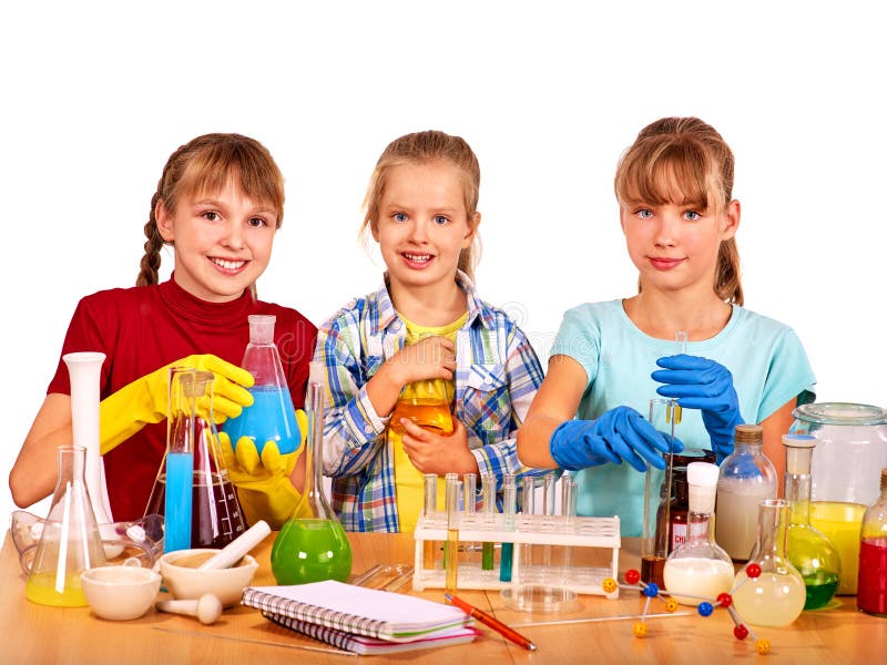 Child in chemistry class stock image. Image of little - 52755879