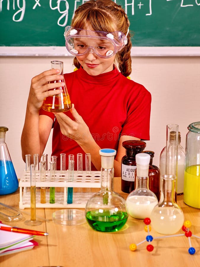 Child in chemistry class stock photo. Image of beautiful - 57478028