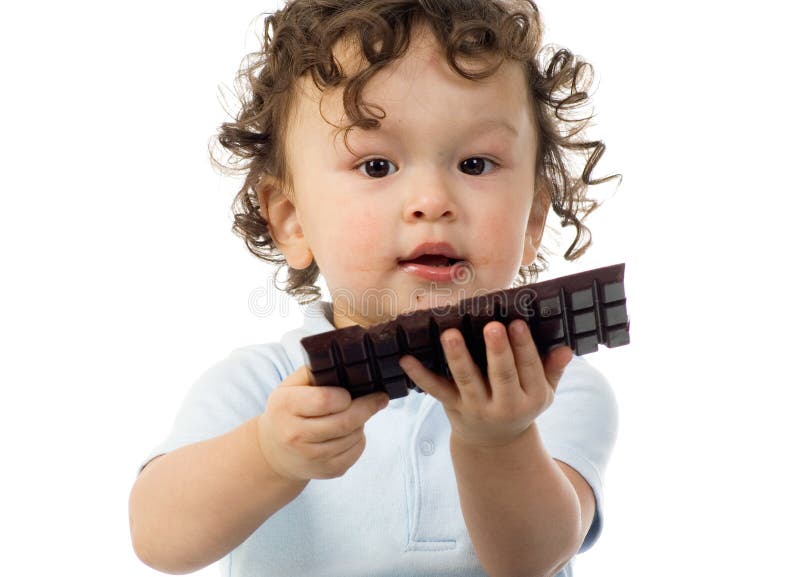 Child with chocolate. stock image. Image of gourmet, child - 4044645