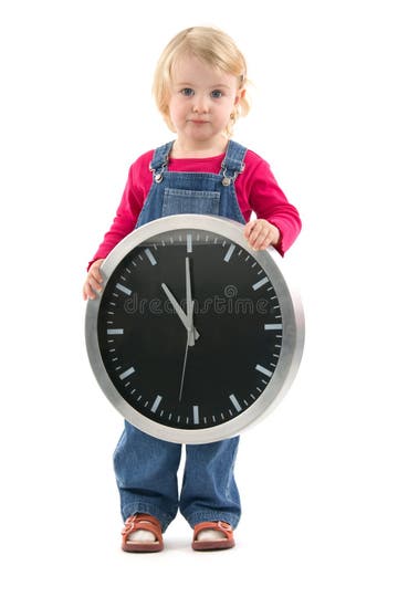 Child with clock stock image. Image of isolated, human - 20190415